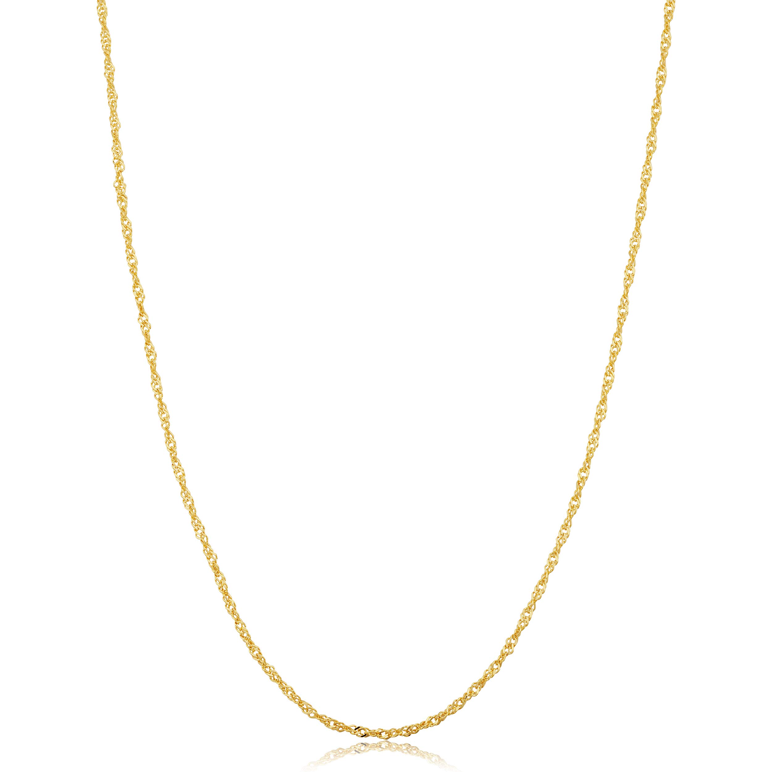 Kooljewelry 14k Yellow Gold Filled Singapore Chain Pendant Necklace (1.4 mm, 18 inch)