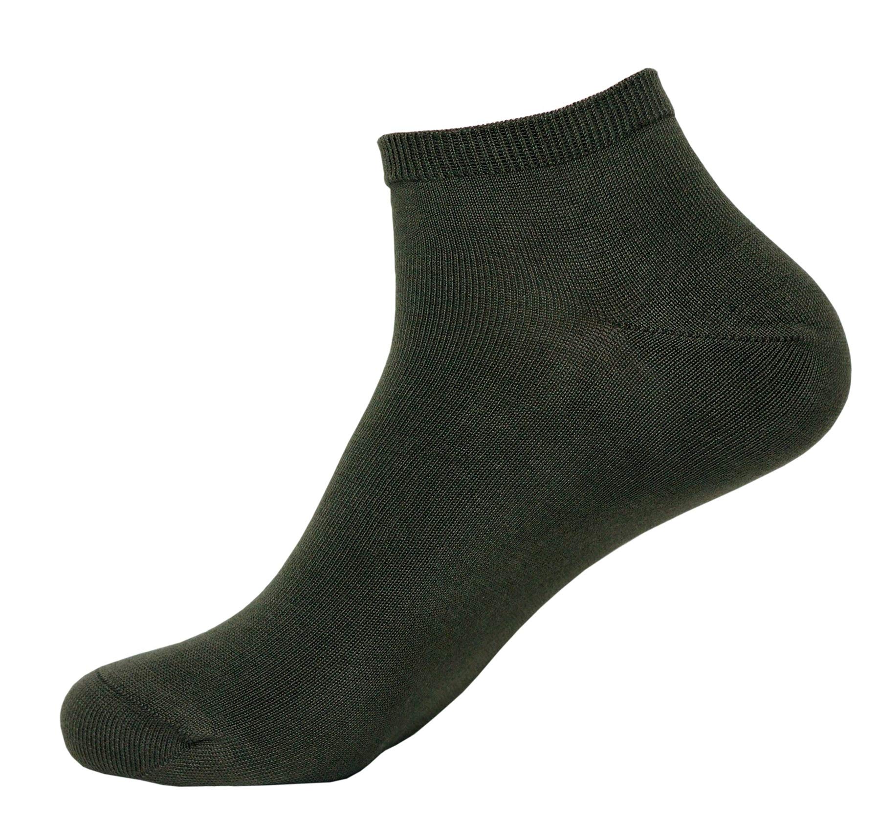 L.Martin 99-100% Pima Cotton Brown Running Ankle Socks Men Women 3Pair 6-9/S