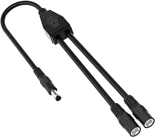 Solar Connectors DC Y Splitter Cable, Flashfish 1 Male to Dual Female 5.5mm x 2.1mm DC Extension Wire, Connects 2 Solar Panels (Total 200W Max)