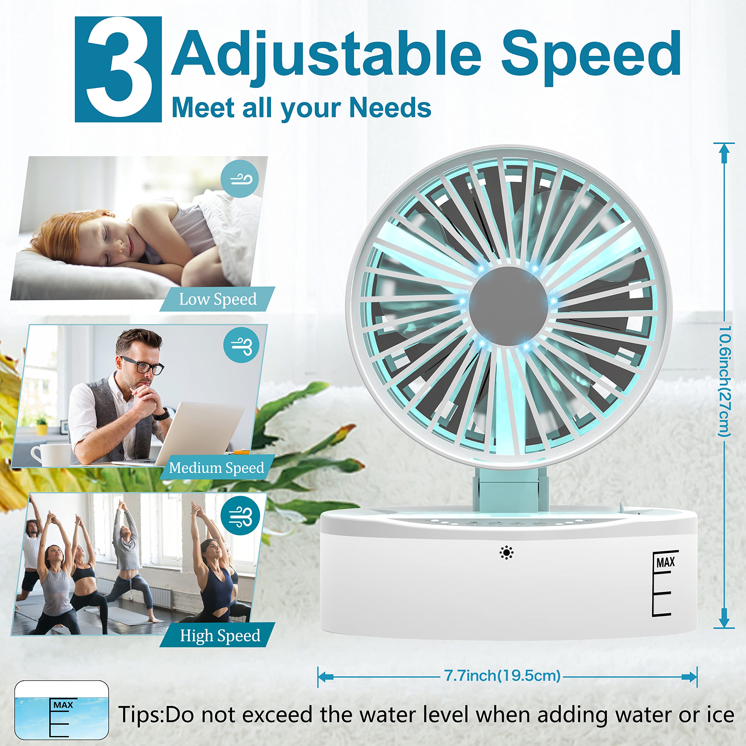 Portable Air Conditioners - Remote Control Personal Air Conditioner Unit,Mini Air Cooler AC with Cooling Metal Filter