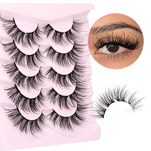 Mink Lashes Cluster Natural Fairy Strip False Eyelashes Wispy D Curl Lashes That look like Extensions Fluffy Cat Eye Fake Eye Lashes Pack by EYDEVRO, 40 Clusters, 12-15mm