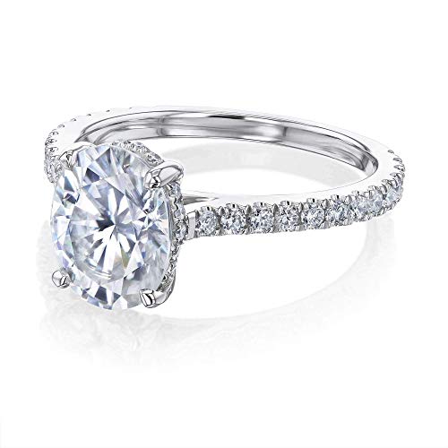 Kobelli 2.1ct Oval Forever One Moissanite Drop Halo Ring - white-gold / 6.0