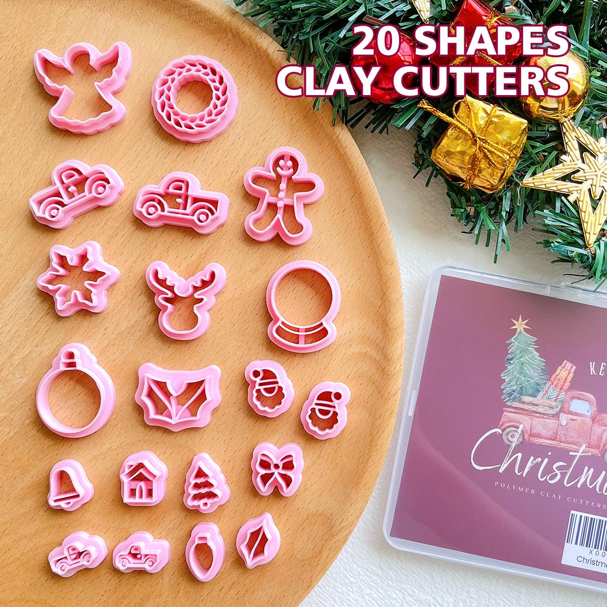 Keoker Christmas Clay Cutters, 31 PCS Christmas Polymer Clay Cutters for Earrings Making, 31 Shapes Mini Christmas Clay Earrings Cutters (ALL 2)