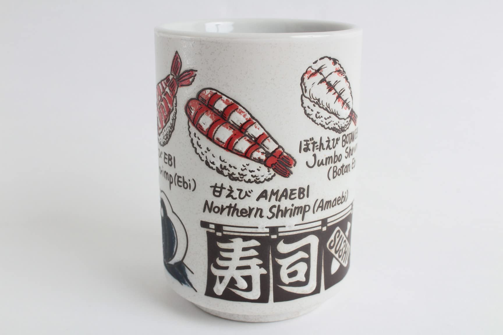 Mino ware Japanese Ceramics Sushi Yunomi Chawan Tea Cup Shrimp & Various Sushi Neta made in Japan (Japan Import) YAY060