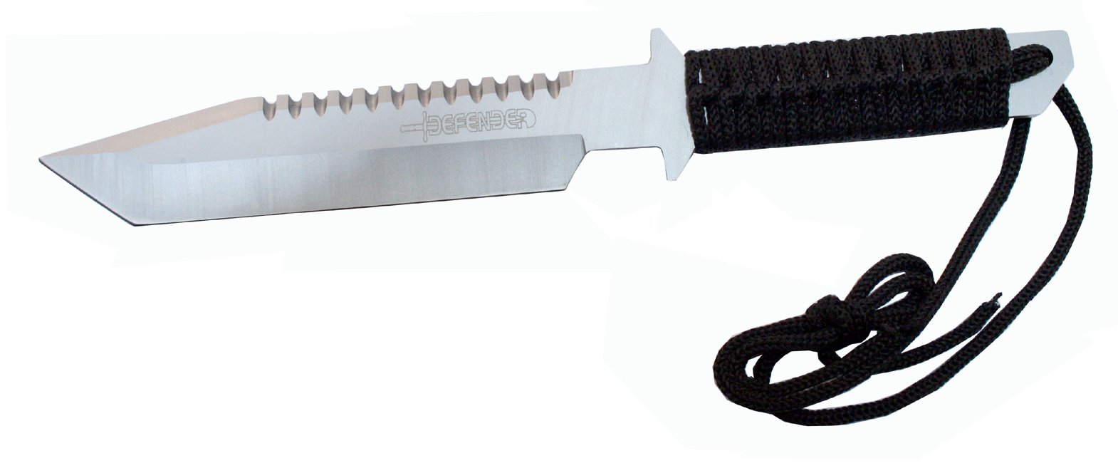 Lastworld 11" Silver Full Tang Hunting Knife with Fire Starter & Sheath