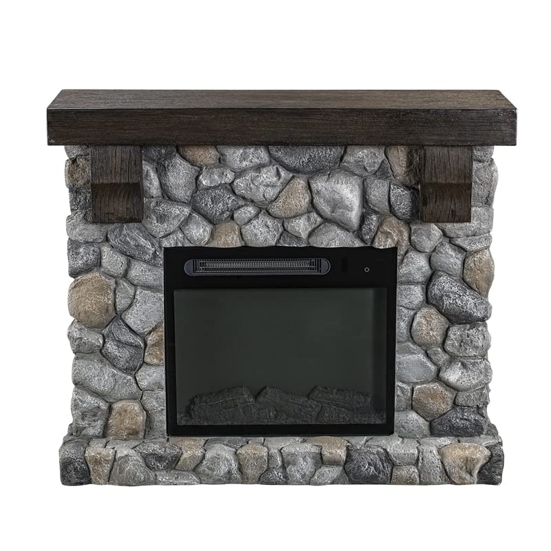 LIVILAND 44 in. Magnesium Oxide Freestanding Electric Fireplace in Gray