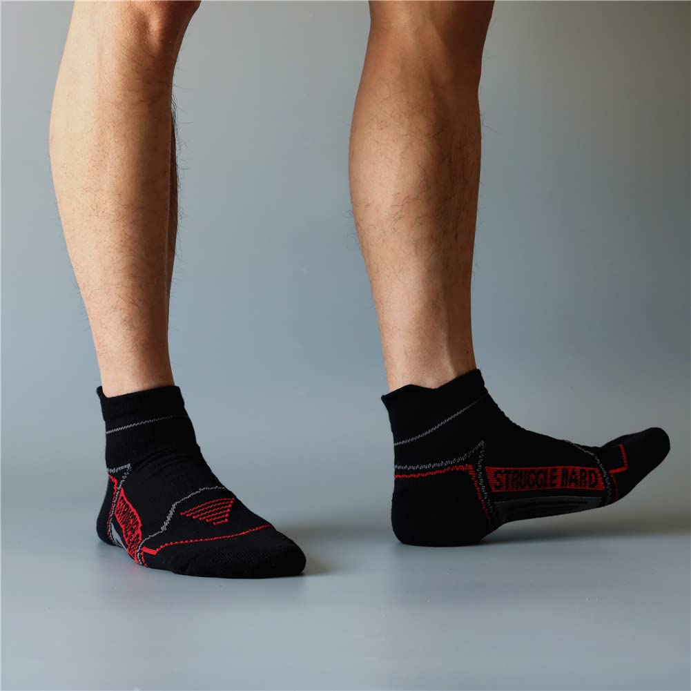 PAIXUN Mens Compression Socks For Men Women Cotton Athletic Running Workout Size 6-13 No Show Low Cut Crew Socks