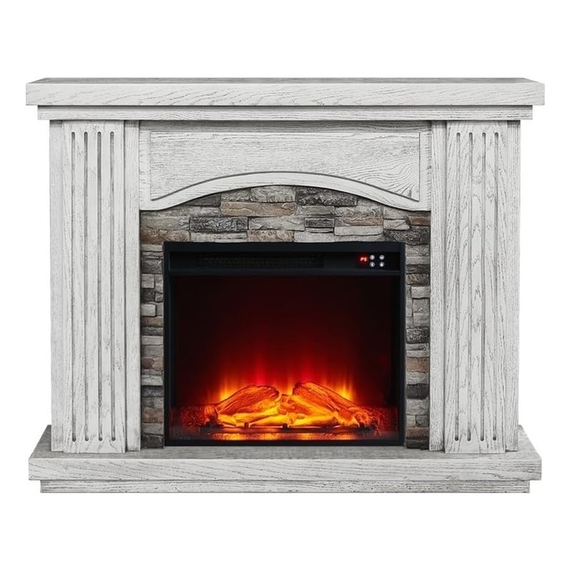LIVILAND 48" Magnesium Oxide Freestanding Electric Fireplace - Antique White