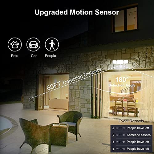 USTELLAR 2 Pack 50W Smart Outdoor LED Security Light Tunable White 2700K-6500K Motion Sensor Exterior WiFi Flood Light Fixture Alexa Warm Wired Floodlight Google Outside Spotlight House Yard Garage