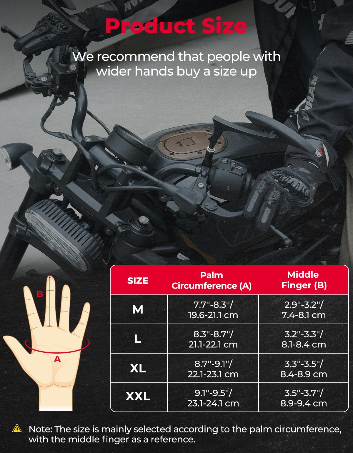 KEMIMOTO Winter Motorcycle Gloves, Rainproof Riding Gloves with Touchscreen, Motorcycle Winter Gloves for Men, Warm Motorcycle Gloves for Riding, ATV, UTV, Snowmobile - Blue, Large
