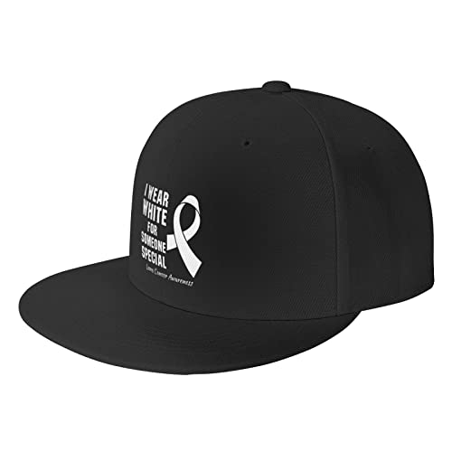 Qauirfe I Wear White for Someone Special Lung Cancer Awareness Hat Adult Adjustable Baseball Cap Trucker Hats