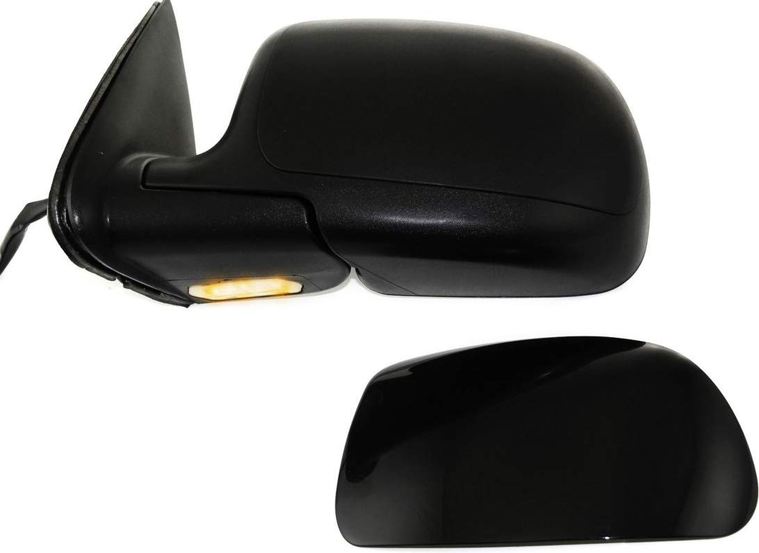Kool Vue Left Power Heated Mirror Compatible With Chevrolet Silverado 1500 2003-2006 Manual Fold With Signal Light & Puddle Lamp; Without Blind Spot, Memory & Auto-Dimming with 2 Caps Extended Cab