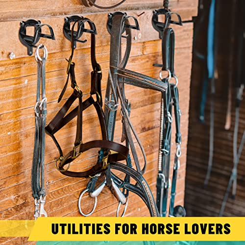 YUNFUTILEI Horse Tack Horse Bridle Rack Bridle Hooks for Tack Room - Metal Storage Hook for Horse Supplies(4 Counts)
