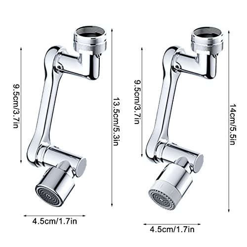 SLDHFE Universal Rotating Faucet Extender, 1080 Big Angle Degree Swivel Kitchen Sink Faucets Aerator, Splash Filter Rotatable Robotic Arm 2 In 1 Faucet Attachment Dual Mode