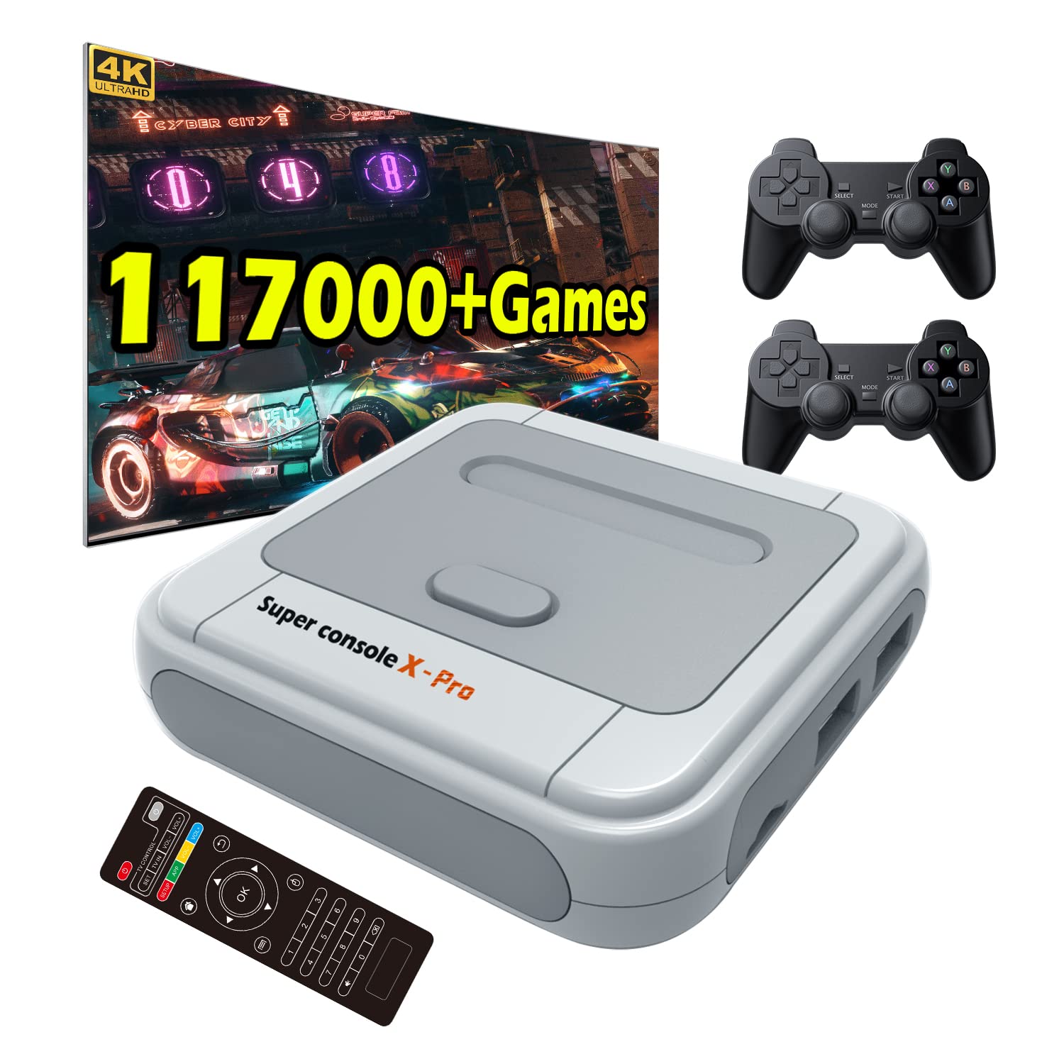Retro Game Console with 117,000+ Classic Games,Super Console X PRO Video Game Console,Emulator Console Compatible with Most Emulators,4K HD Output,WiFi/LAN,Best Gifts for Friends (256GB)
