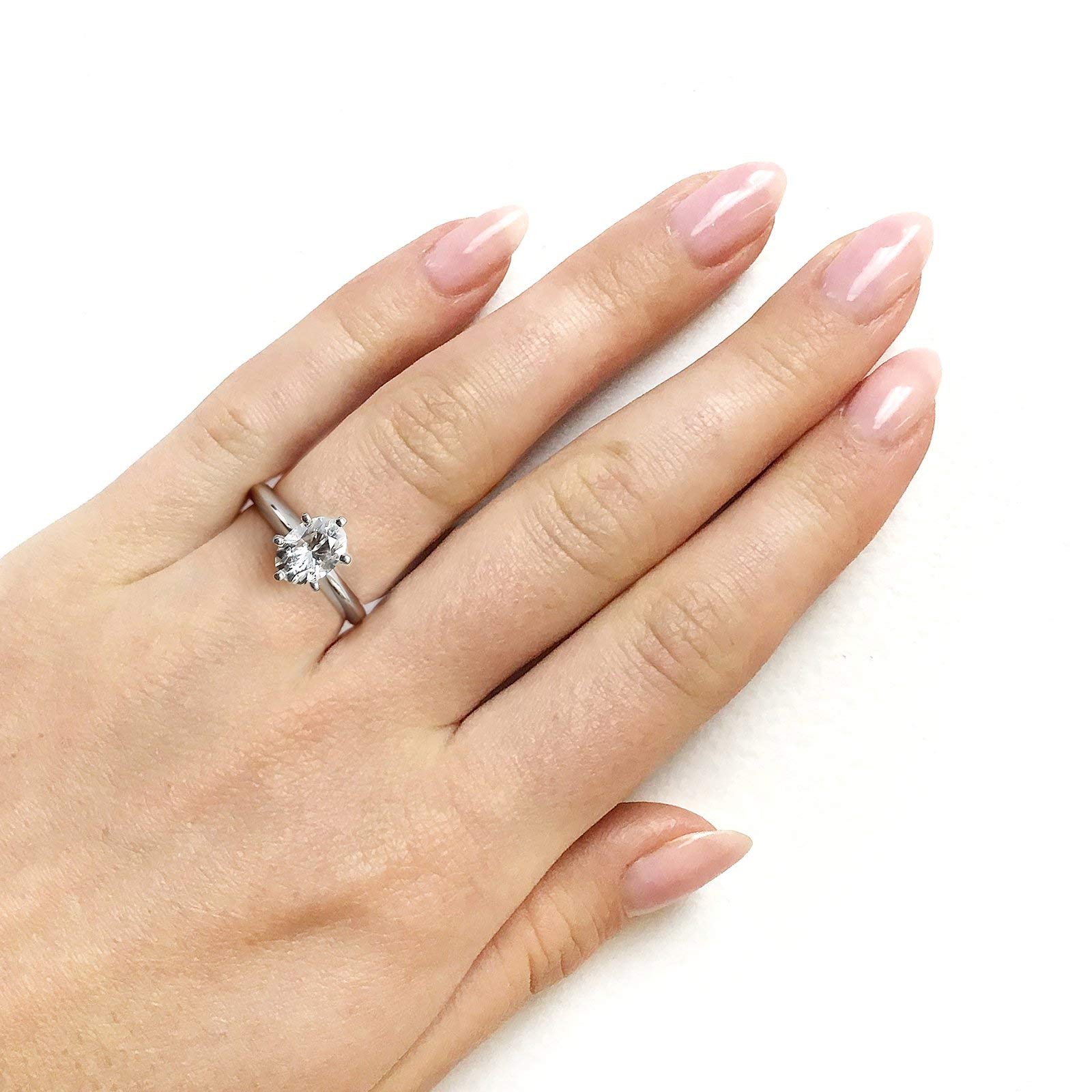 Kobelli Oval Moissanite 6-prong Solitaire Engagement Ring 7/8 Carat in 14k White Gold, 4