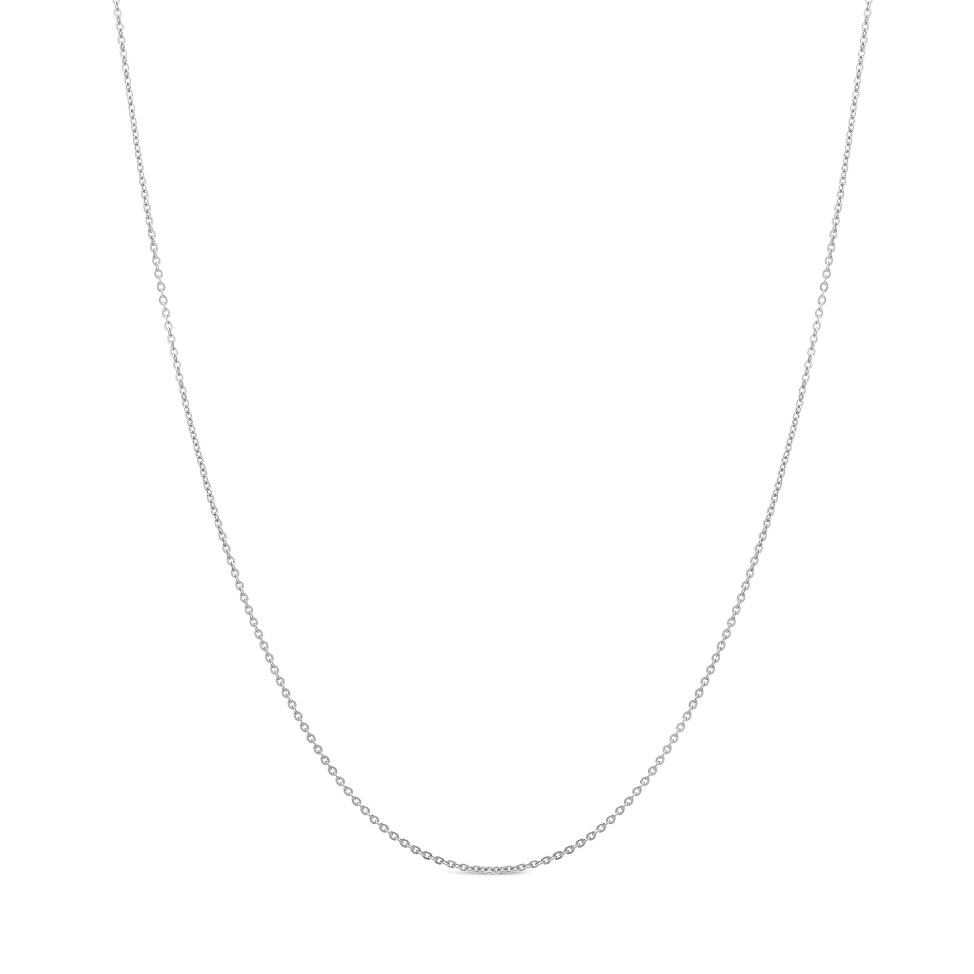 Mia Sarine Rhodium Plated 925 Sterling Silver Adjustable Cable Chain Necklace for Women Made in Italy White Cable