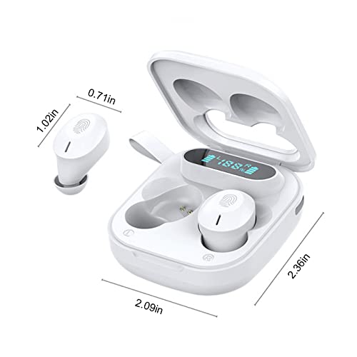 Wireless Dual Ear Bluetooth Headset Motion Waterproof Intelligent Noise Reduction Fingerprint Control Built-in Voice Assistant Portable Sports Waterproof Earphone for Work