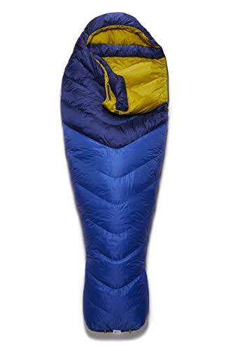 Rab Neutrino 400 Down Insulated Lightweight Mummy Sleeping Bag for Climbing and Mountaineering - Nightfall Blue - 20 Degree, Regular, Left Zip