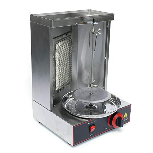 Shawarma Grill Machine, 110V LPG Gas Doner Kebab Machine Rotating Grills Vertical Broiler Pastor Grill Machine, Vertical Rotisserie for Chicken Roast,Turkey Roast,Tacos, Roast, Beefer