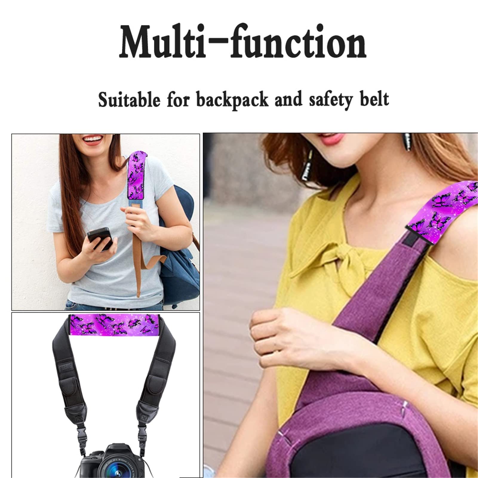 LedBack Crytal Butterfly Print Car Seat Belt Cover,Soft Car Seatbelt Strap Shoulder Pad for Adults,Children
