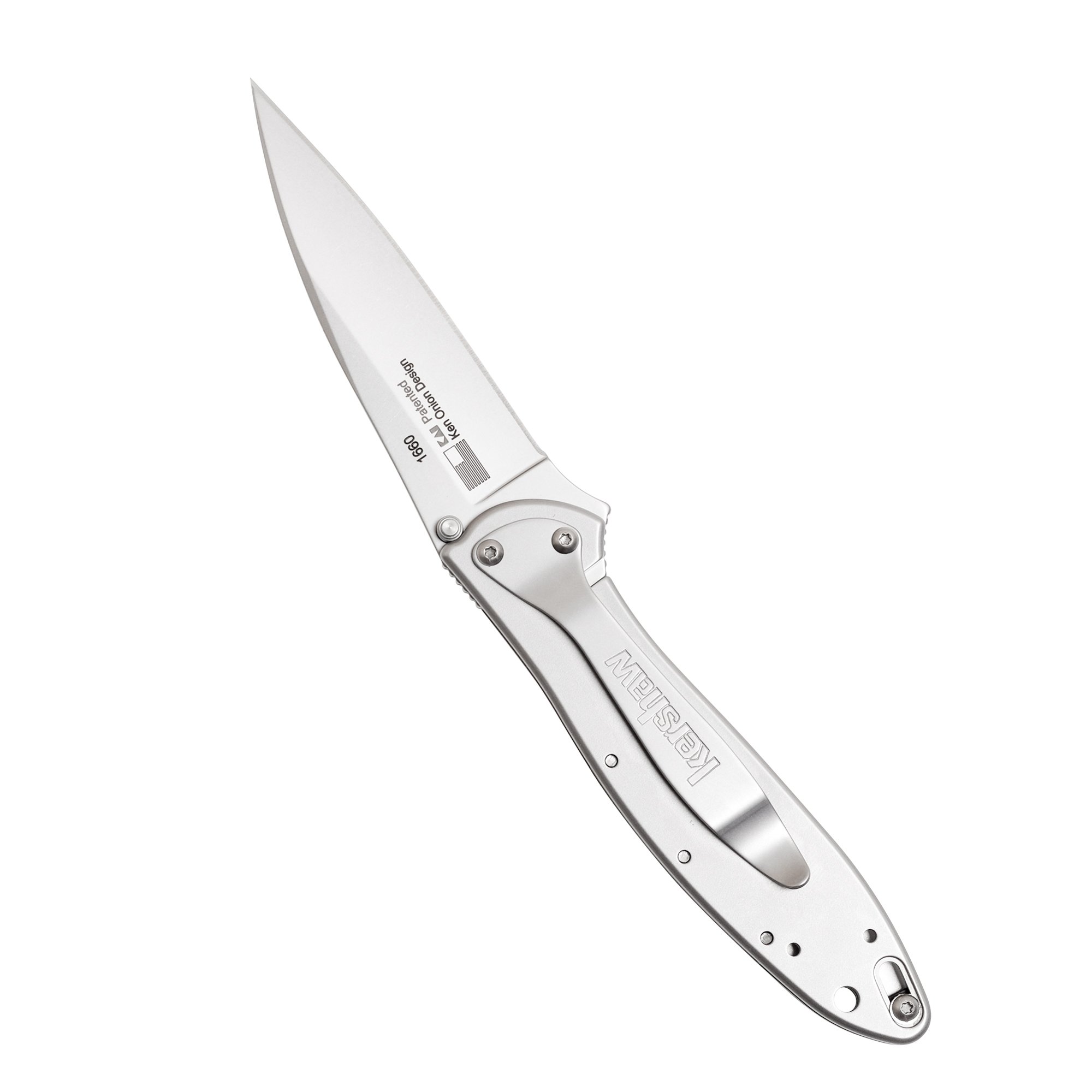 Kershaw Leek Pocket Knife (1660), 3 oz. & Leek Olive Handle with 14C28N Sandvik Steel; Ken Onion Classic Design with SpeedSafe Assisted Opening and 3 Inch Medium-Sized Blade