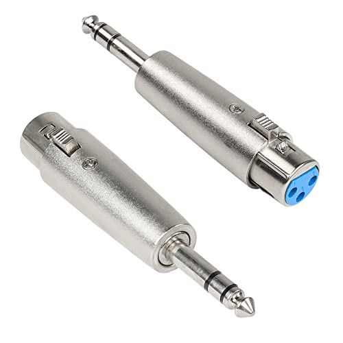 PNGKNYOCN 1/4" to XLR Adapter,6.35mm TRS Male to XLR Female Stereo Balanced Audio Connector for Mixer, Speaker, Microphone and More(2-Pack)