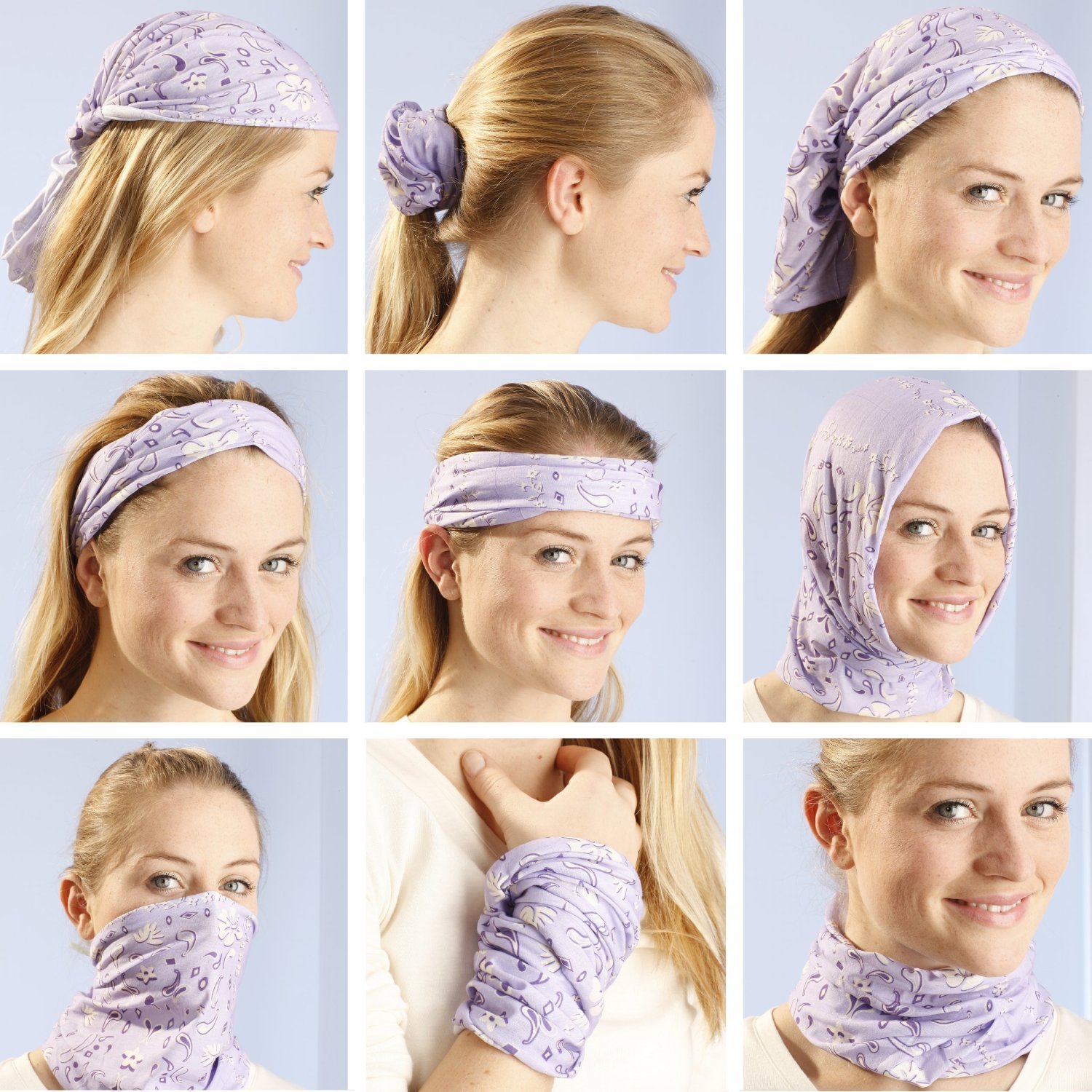 KALILY 12PCS Headband Bandana - Face Mask Headwear Neck Gaiter Shield Scarf