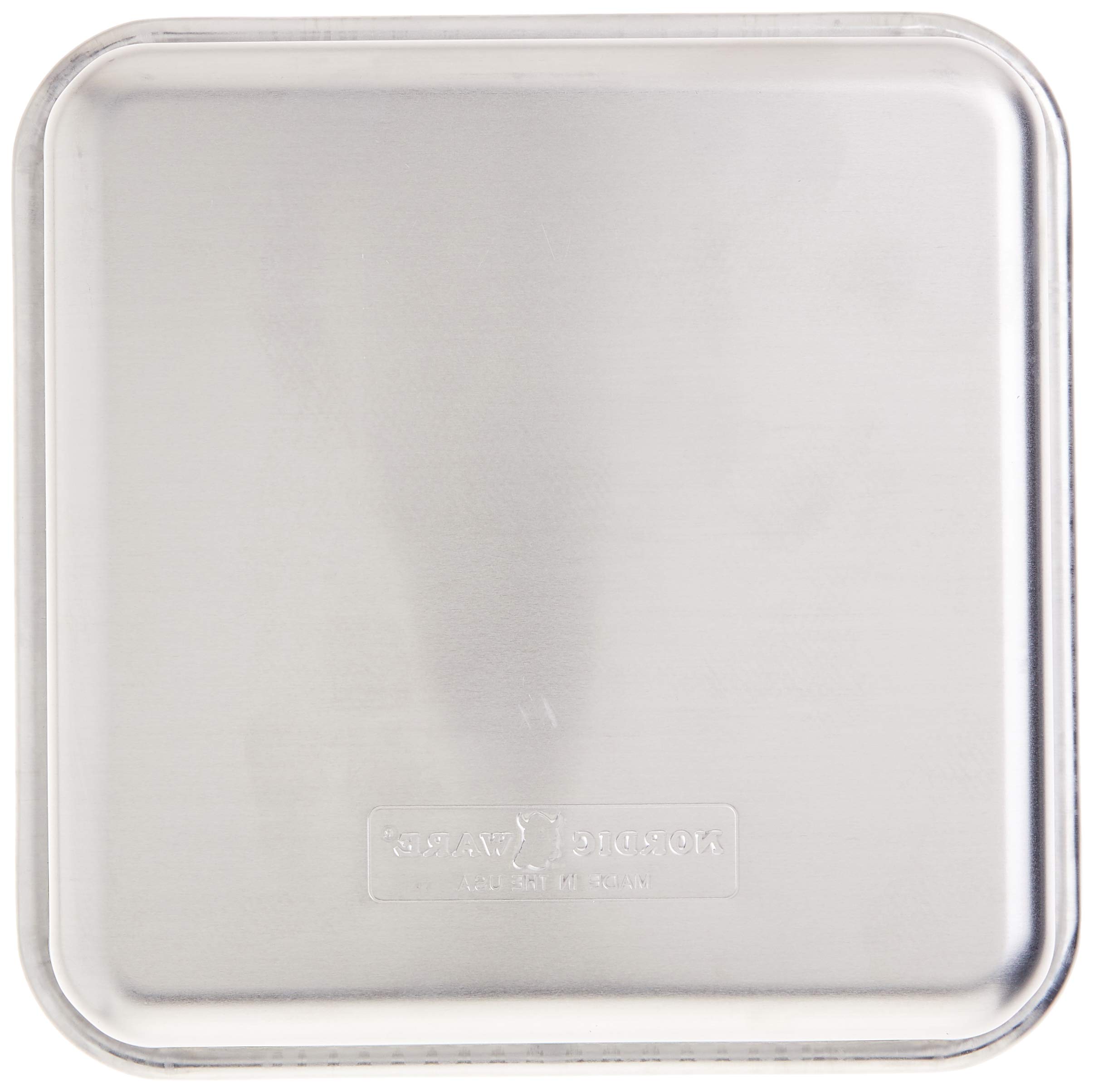 Nordic Ware Natural Aluminum Commercial Baker's Half Sheet, 2-Pack (Silver) and Nordic Ware Naturals Aluminum Commercial 8" x 8" Square Cake Pan (Silver)
