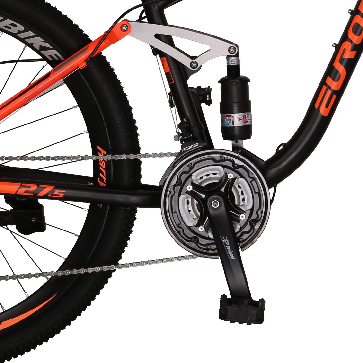 LZBIKE BICYCE E7 27.5inchs Mountain Bike 21-Speed Frame Shock Absorption Mountain Bicycle Orange