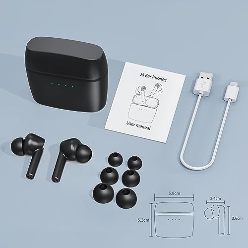 Wireless Earbuds Bluetooth 5.3 Headphones HiFi Stereo Wireless Headphones with 4 ENC Noise Clear Canceling Mic Wireless Headset with LED Display Charging Case 42H Playtime Touch Control IP7 Waterproof