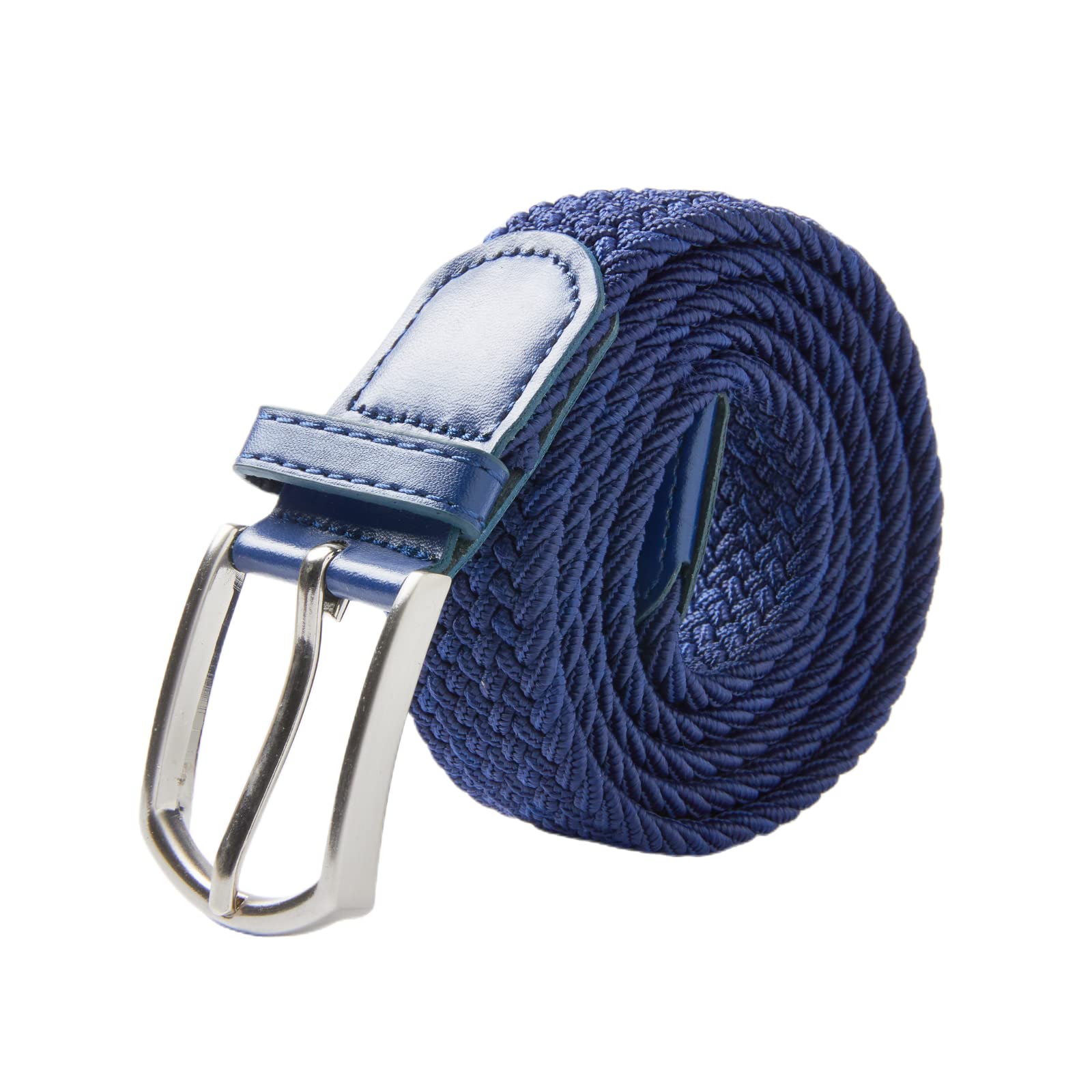QHTETK Stretch Belt Men and Women Men's Woven Braided Web Belt for Golf Casual Pants Jeans (White)