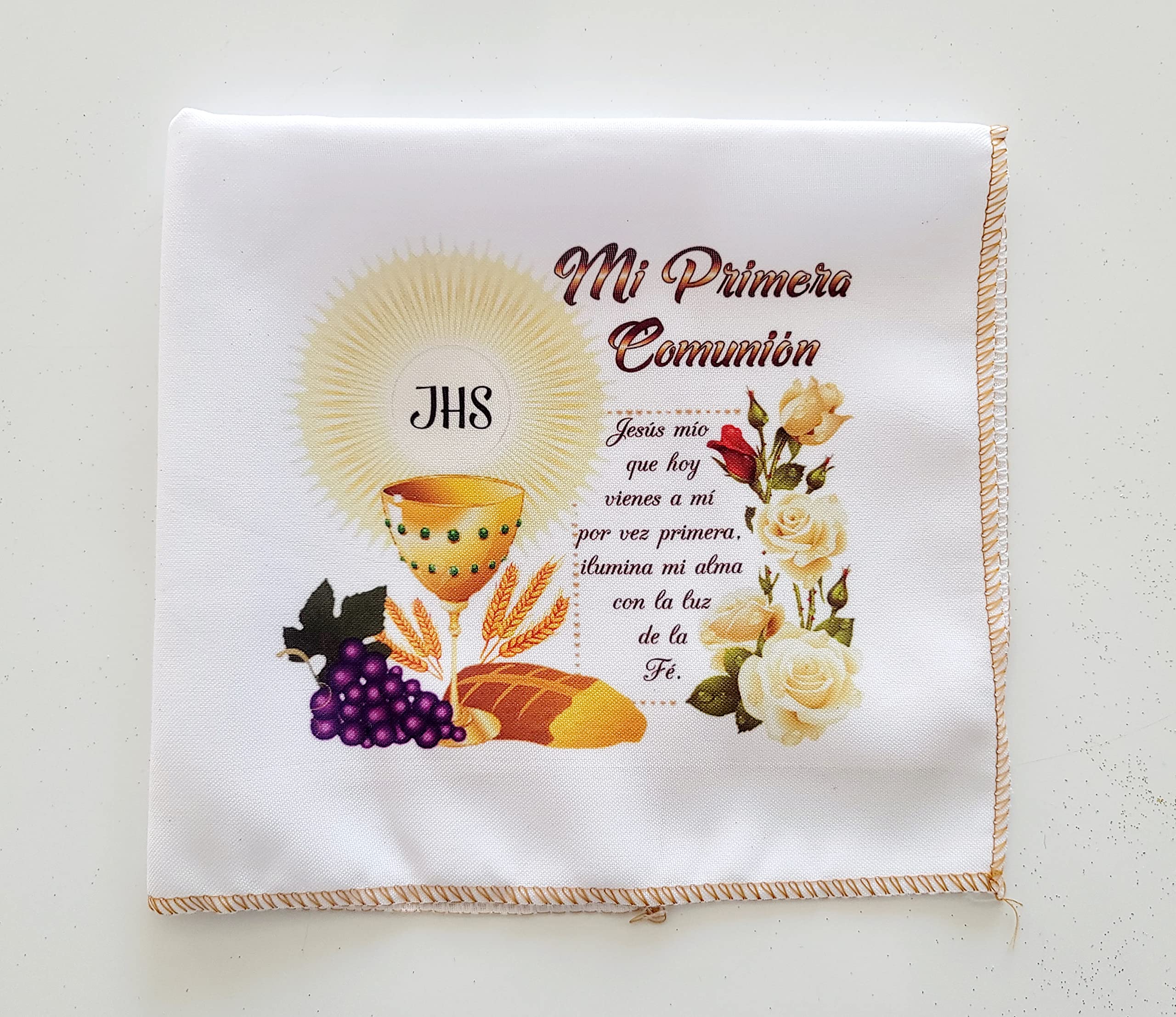 Recuerdos para Mi Primera Comunion para Nino 12 Servilletas de Tela