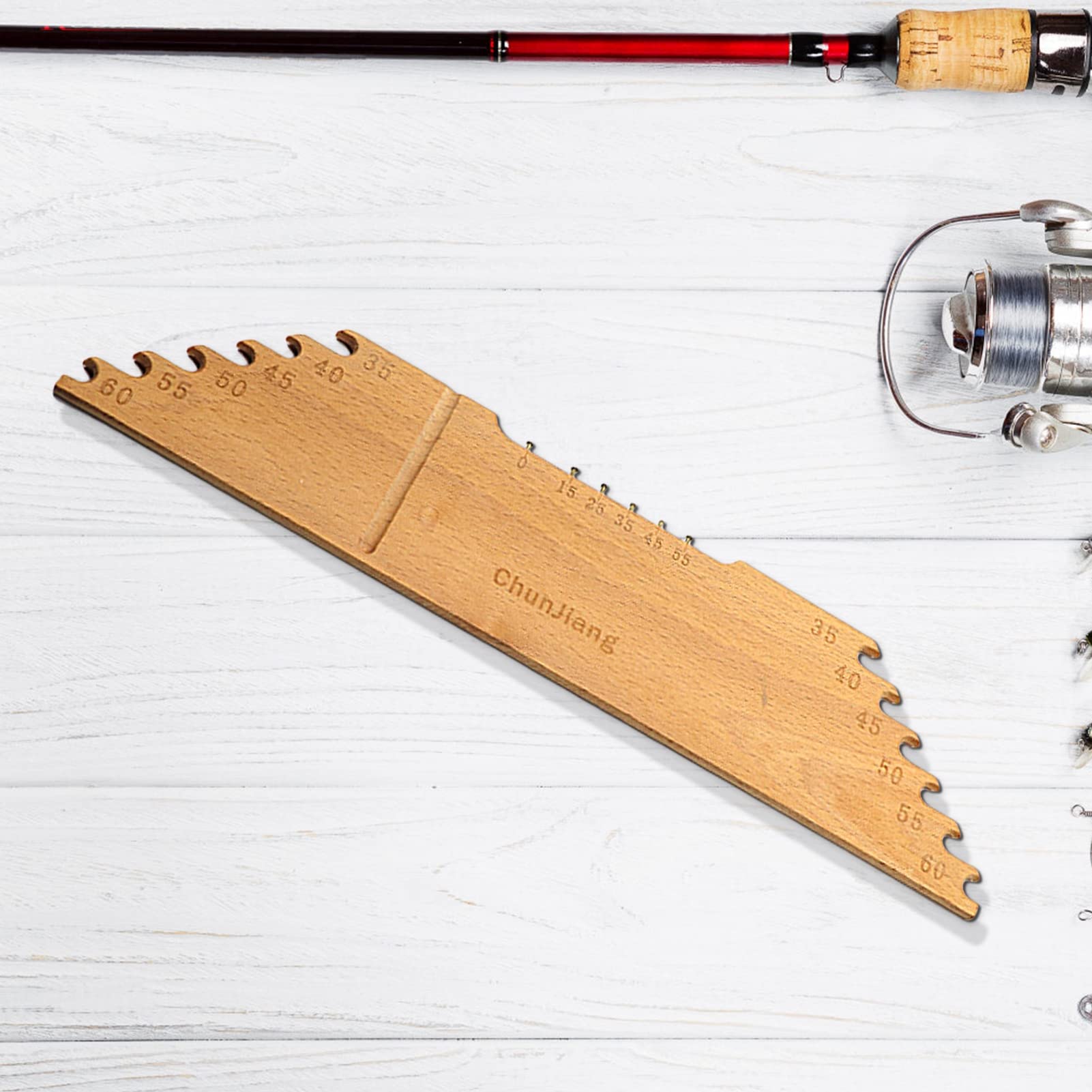 porfeet Fishing Line Measurement Board Measurement Comfortable Texture Useful Spool Fishing Line Ruler Measurement Tool 18-30cm