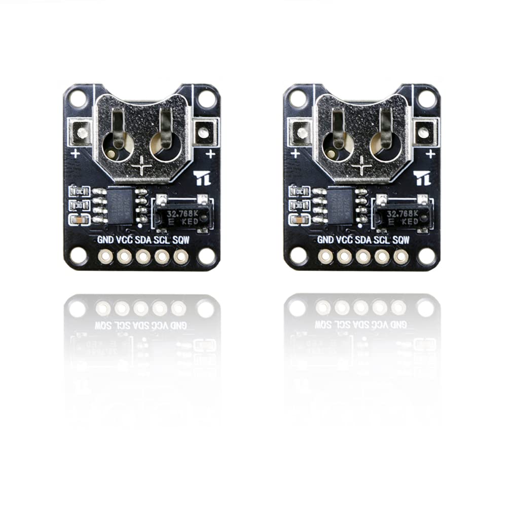 Treedix 2PCS DS1307 Real Time Clock RTC Breakout Board 5V Time Clock Compatible with Arduino