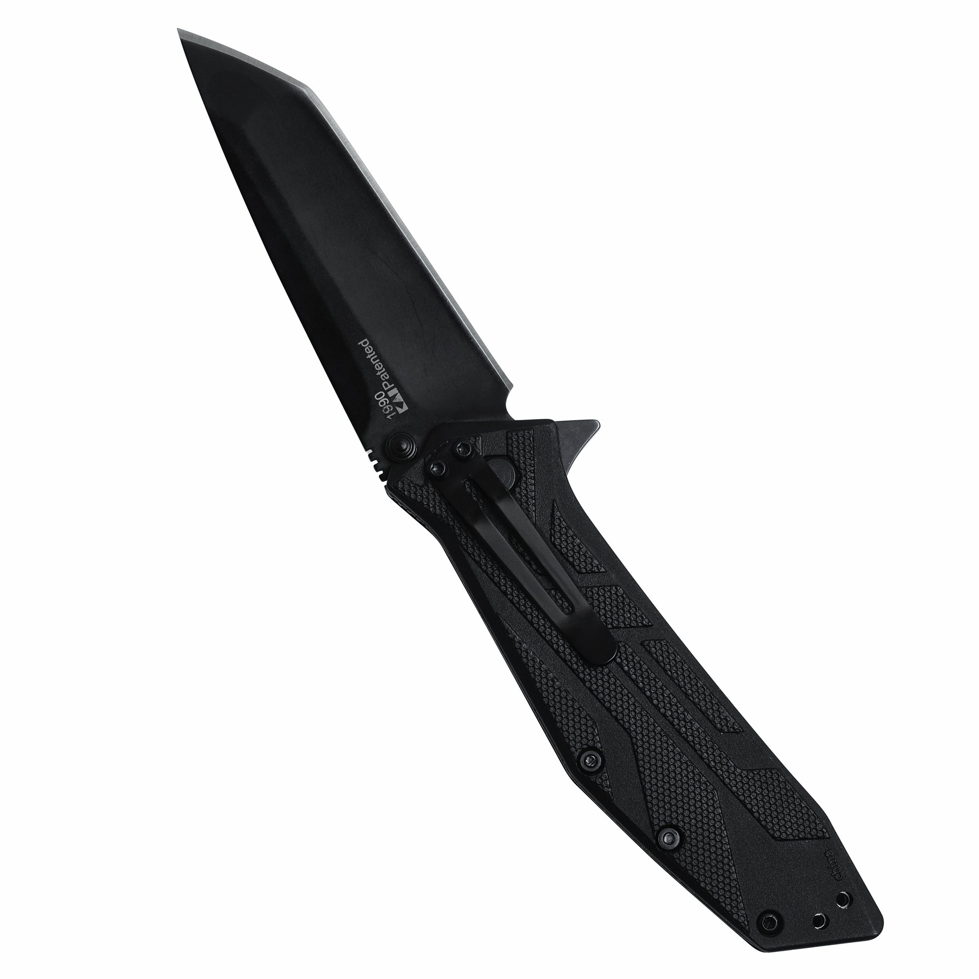 Kershaw Brawler Pocketknife, 3" 8Cr13MoV Steel Modified Tanto Blade & Smith’s PP1 Pocket Pal Knife Sharpener Preset Carbide & Ceramic Stone Sharpeners Fold-Out Diamond Coated Rod Outdoor Hunting Knife