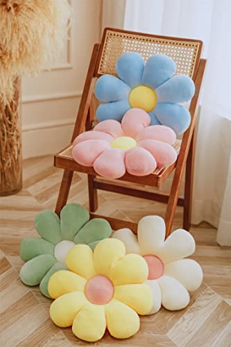 Suriana Flower-Shaped Floor Pillow Chair Back Cushion Office Sedentary Tatami Car Butt Cushion Yellow 40CM