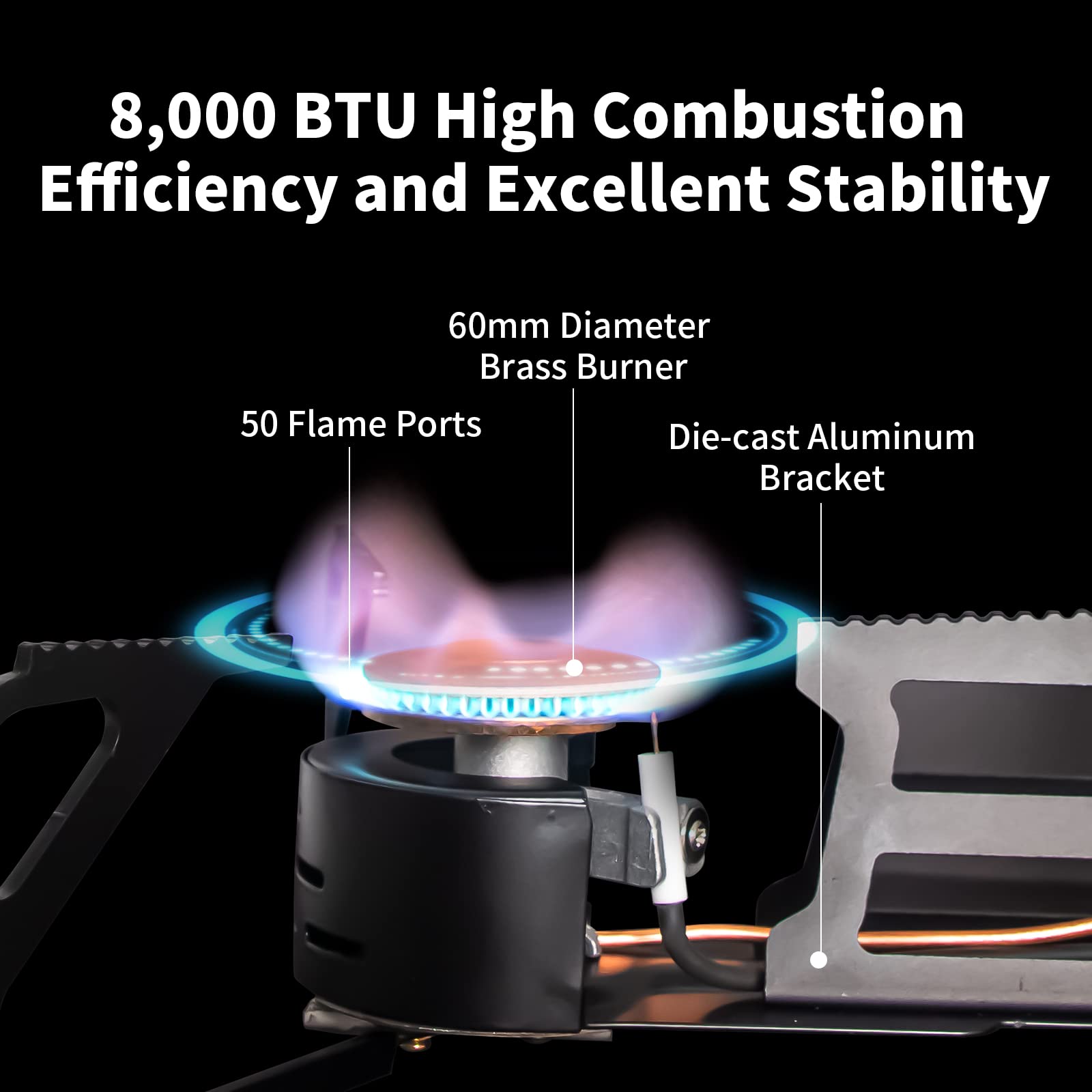 Portable Butane Camping Stove - Taschyas Foldable Portable Single Burner Butane Gas Small Compact Camp Stove, Camping and Backpacking Essentials