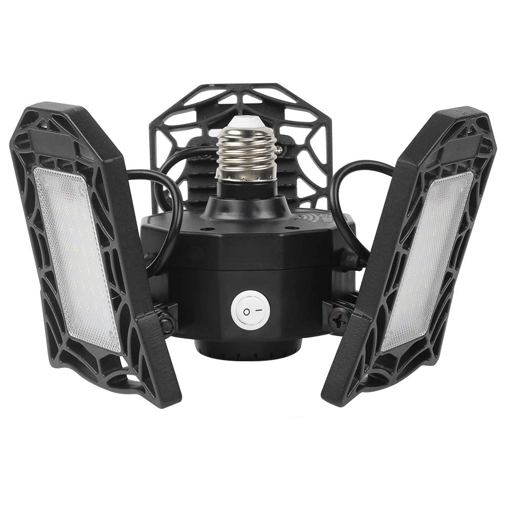 LED Garage Lights Motion Activated,60W Deformable LED Garage Ceiling Lights with 3 Adjustable Panels,Utility Shop Light for Warehouse Basement Corridor Etc(Motion Detection)