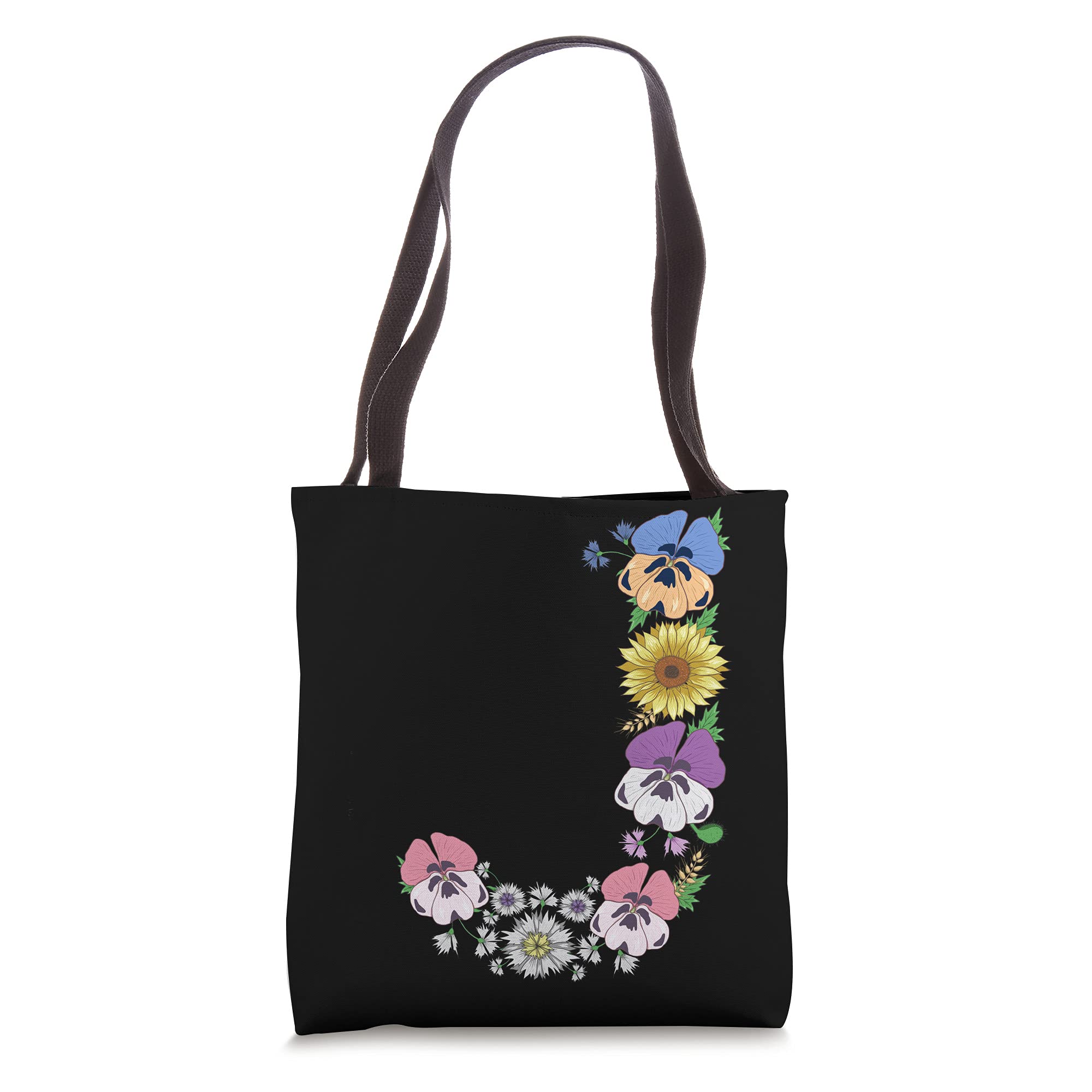 Letter J Shirt Cute Initial Monogram Floral Alphabet Letters Tote Bag