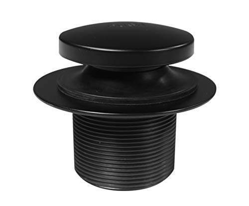 Westbrass D931K-62 1-3/8" Fine Thread Tip-Toe Bathtub Drain Plug Trim Set with One-Hole Overflow Faceplate and 1-1/2" Adapter Bushing, Matte Black