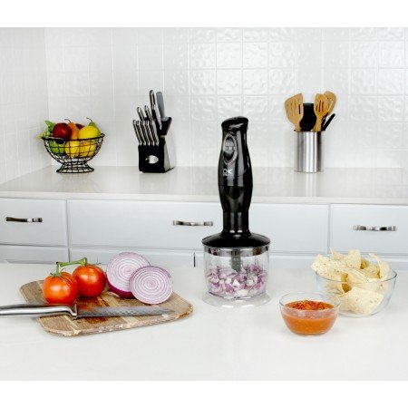 Kalorik Combination Mixer with Mixing Cup, Chopper, and Whisk, Black