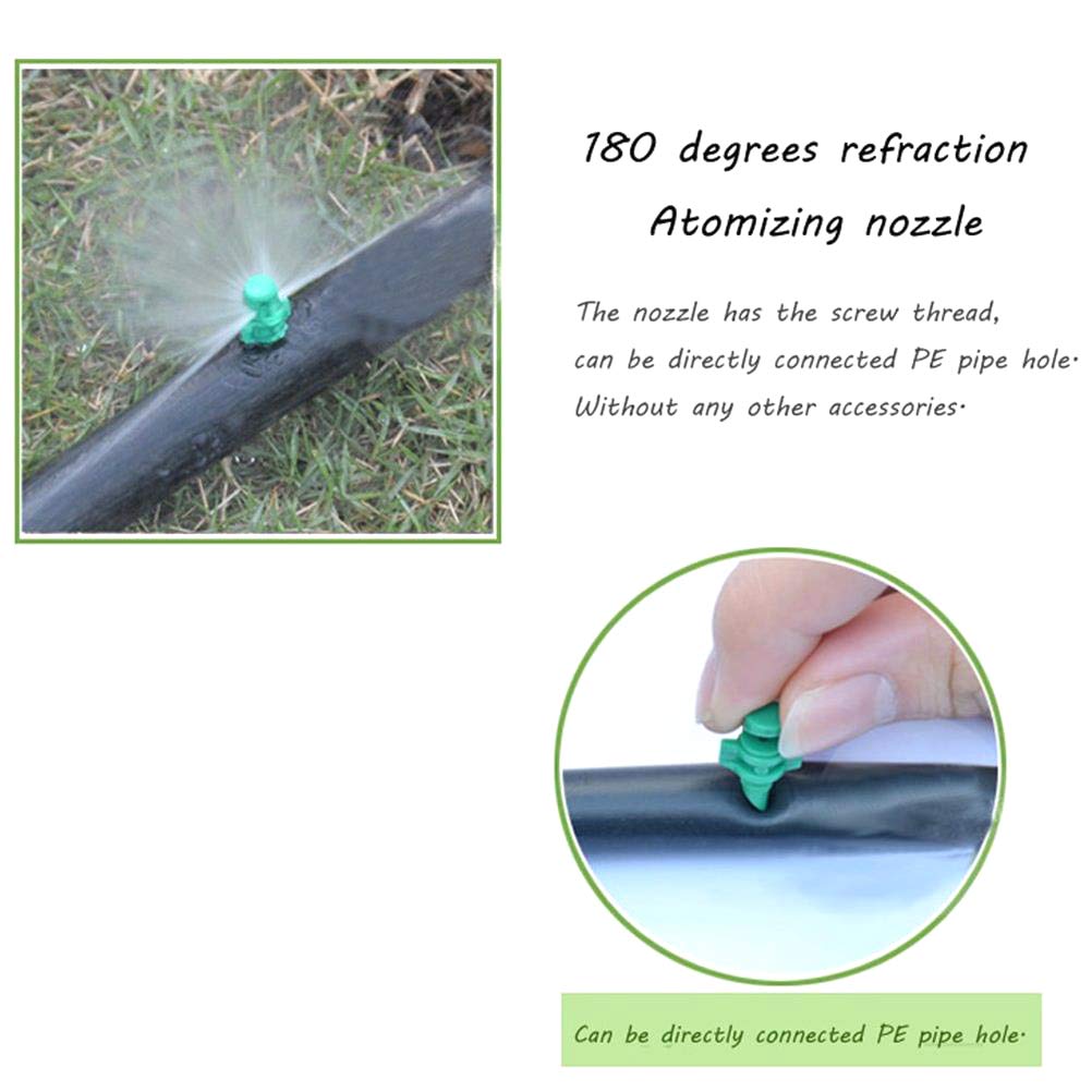 LotCow 100Pcs 180° Micro Sprayer Fan Jet,180°Sprayer Nozzle Jet Mister Cloning Machine Hydroponic Garden Irrigation Outdoor Cooling System