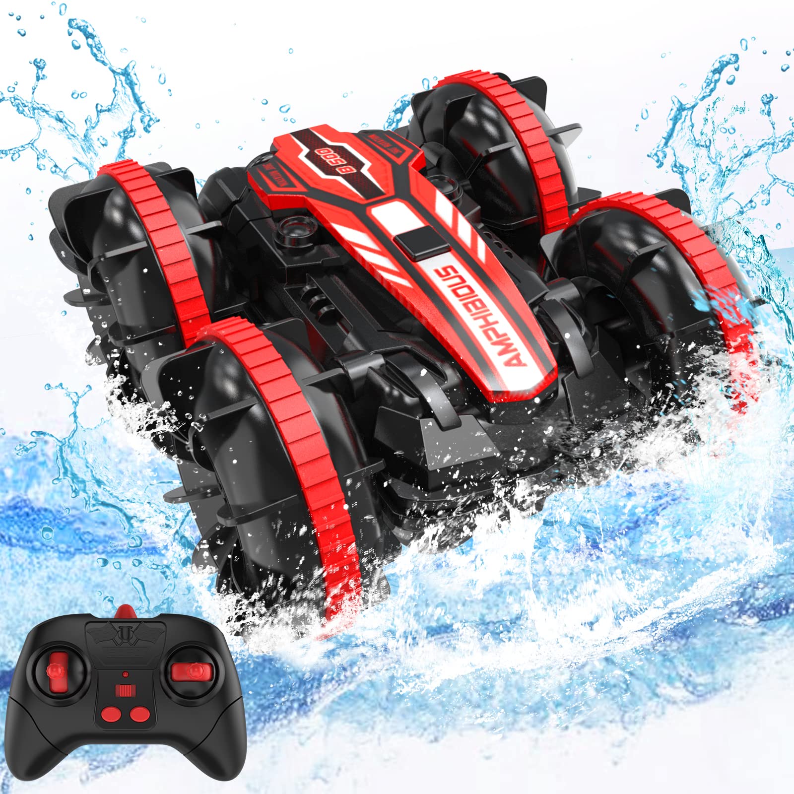qida Amphibious Remote Control Car - 2.4 GHz Waterproof Remote Control Monster Truck Boat - RC Cars Vehicle 4WD Rotating 360°
