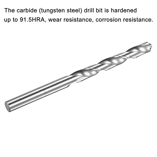 uxcell Carbide Twist Drill Bits 4.2mm, Metric Spiral Flutes Straight Shank Tungsten Steel Drilling Tool for Stainless Steel Alloy Metal