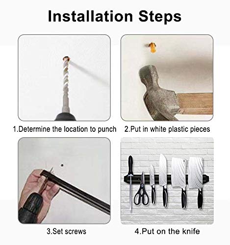 Magnetic Knife Strips,Magnetic Knife Holder Magnetic Bar for knives Tools, Knife Rack, Knife Strip, Kitchen Utensil Holder, Tool Holder, Multipurpose Magnetic Knife Rack 1 pack