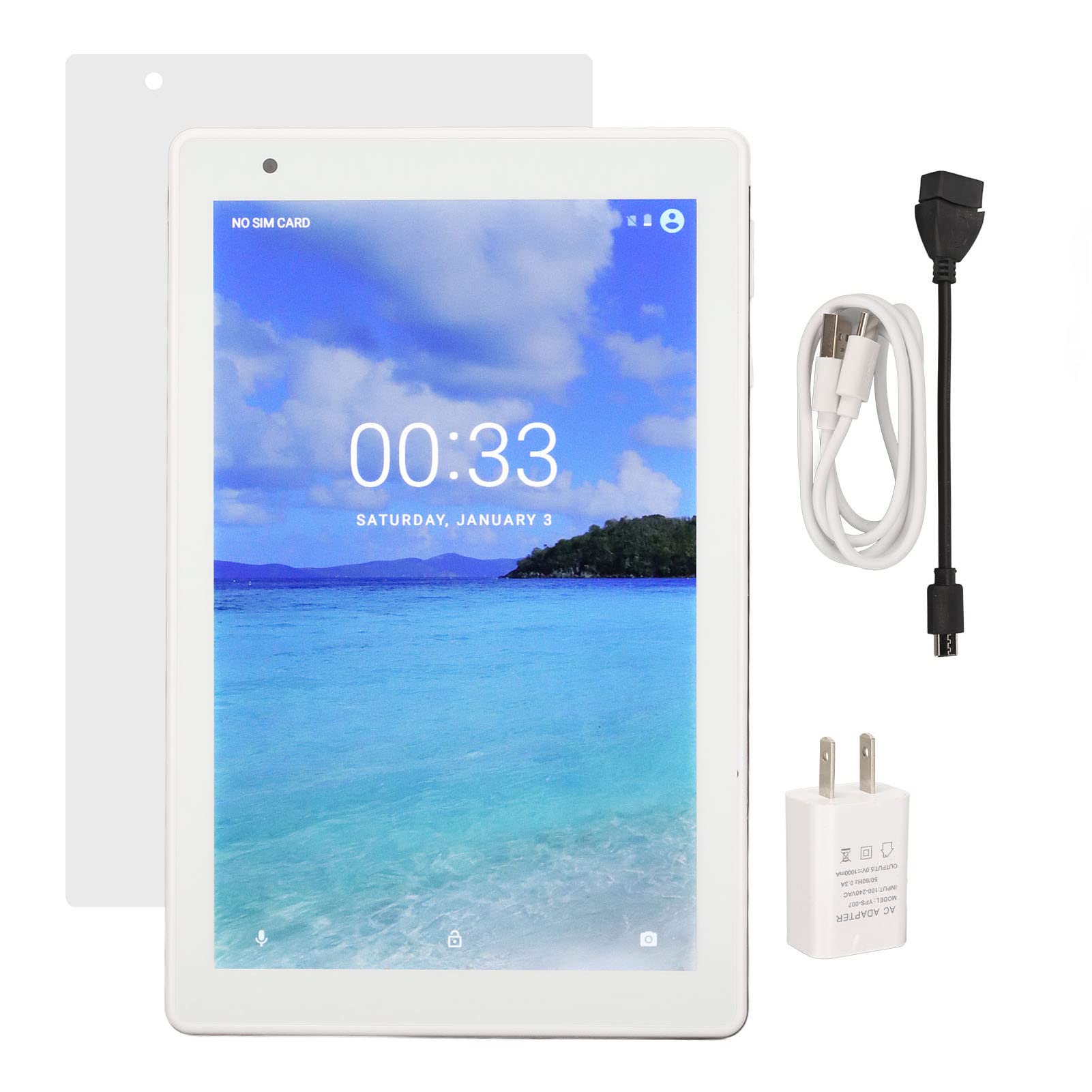 Luqeeg HD Touch Screen 4GB RAM 64GB ROM 5G WiFi 3 Card Slot Computer Tablet, 8.1 Inch Tablet for Android 10, 5MP 2MPDual Camera 5000mAh Home Pink Tablet for Gaming, Study (US Plug)