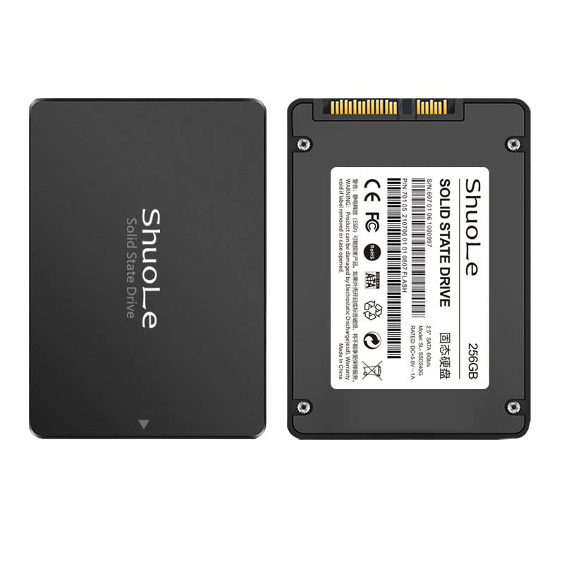 ShuoLe 256GB SSD 3D NAND TLC 2.5 inch SATA III Internal Solid State Drive, 2.5"/7mm 6 Gb/s, Up to 500 MB/s, Compatible with Laptop & PC Desktop