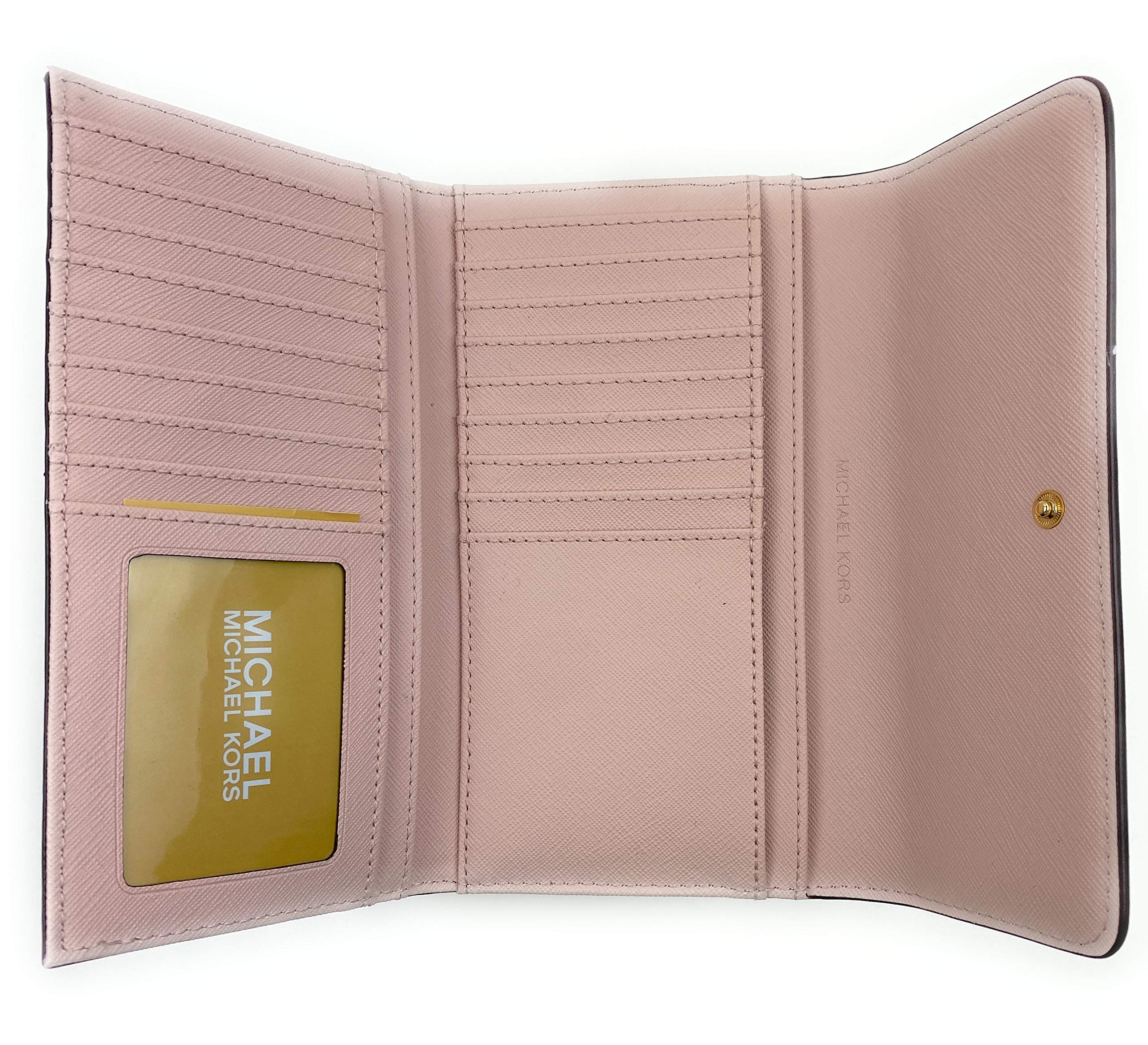 Michael Kors Jet Set Travel Large Chain Shoulder Tote bundled with Michael Kors Jet Set Travel Trifold Wallet (Powder Blush)