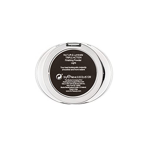 No7 Lift & Luminate Triple Action Powder - Light - Pressed Makeup Setting Powder for Face - Compact Setting Powder Reduces the Appearance of Fine Lines & Enhances Glow (10g)